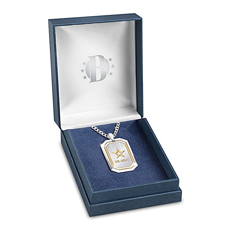 Stainless Steel Dog Tag With 24K Gold Ion-Plated Accents Stainless Steel Dog Tag With 24K Gold Ion-Plated Accents