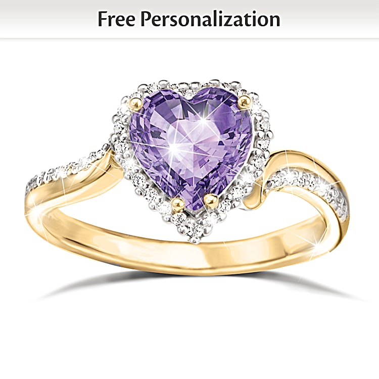Heart shaped birthstone rings store