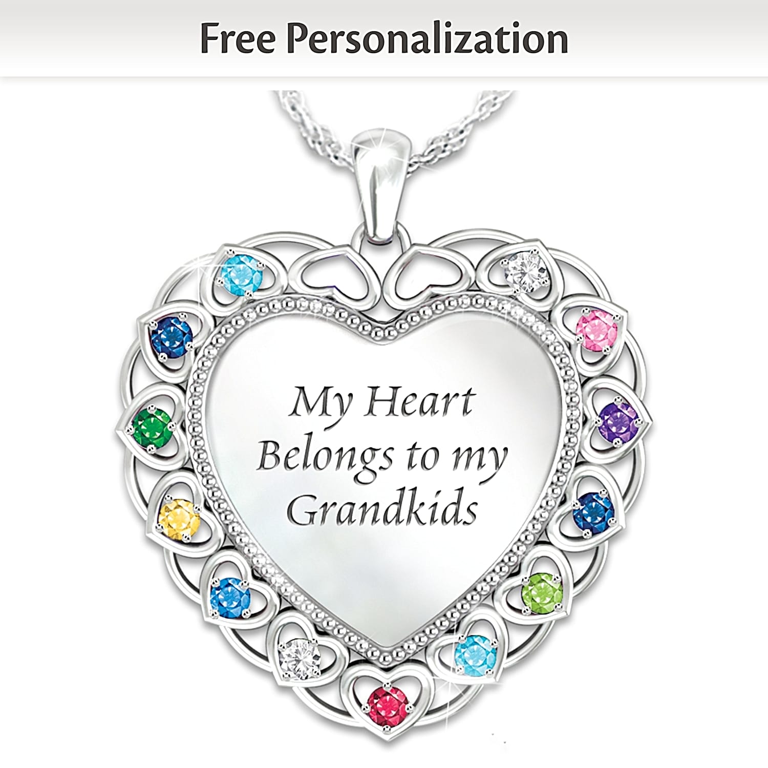 Necklace with grandchildren names store