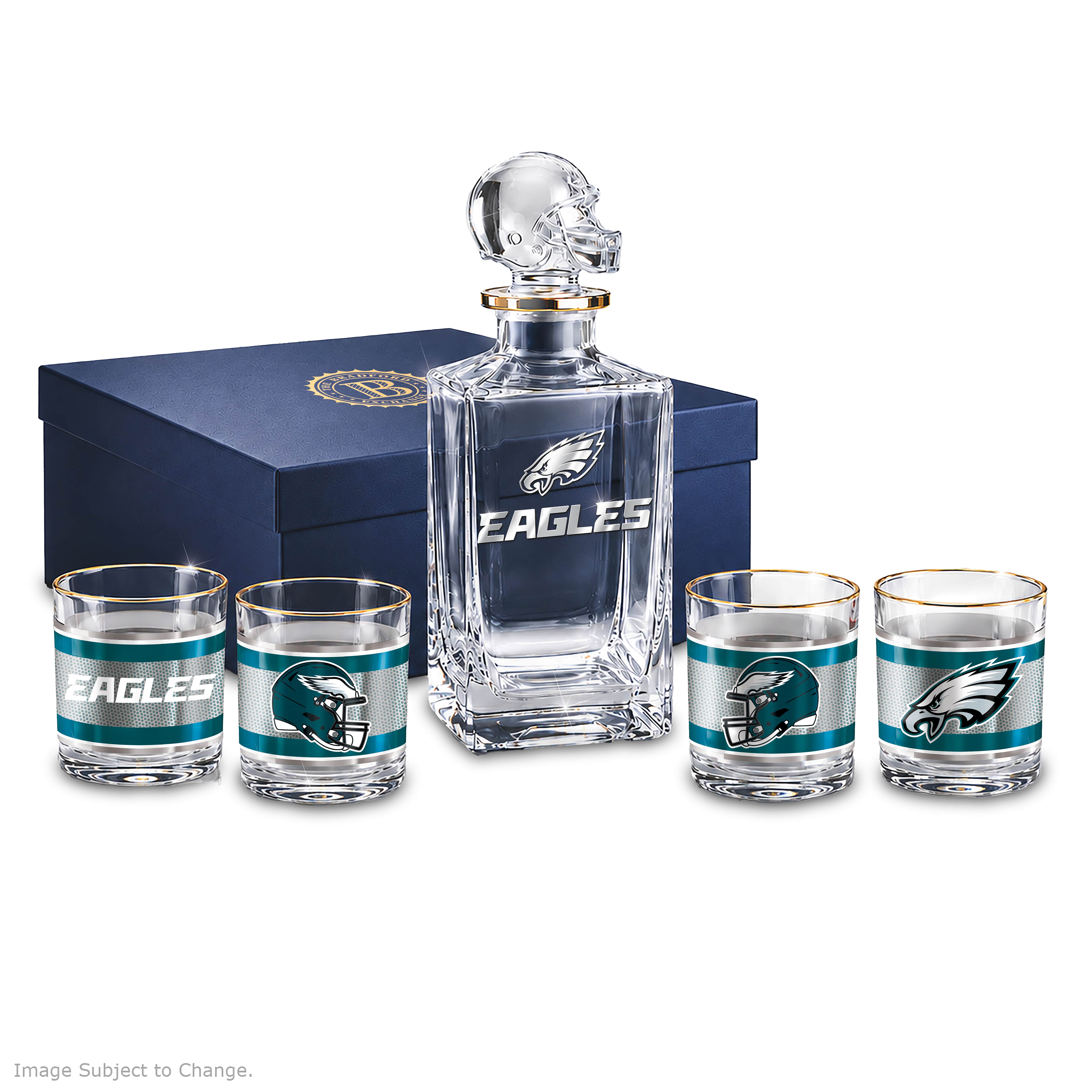 NFL Philadelphia Eagles Five Piece Decanter Set With Glasses