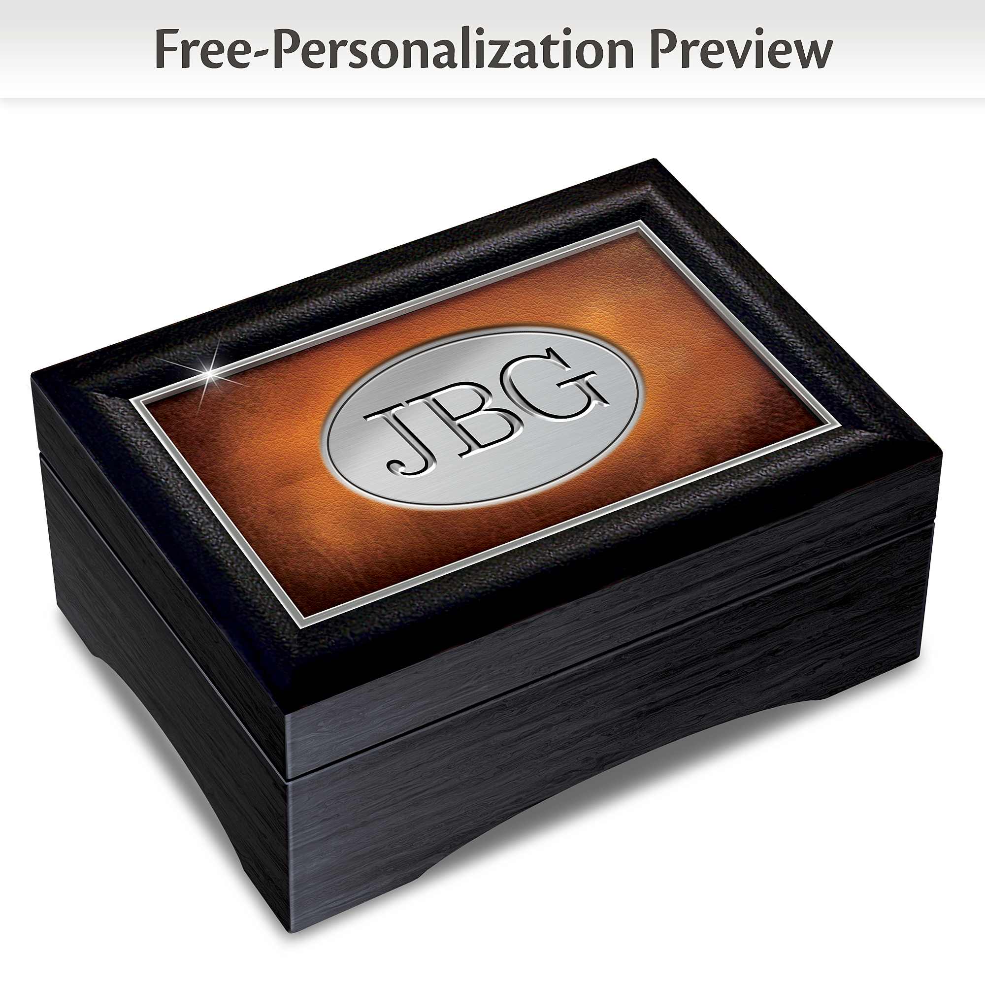 Sons Personalized Leather-Textured Keepsake Box