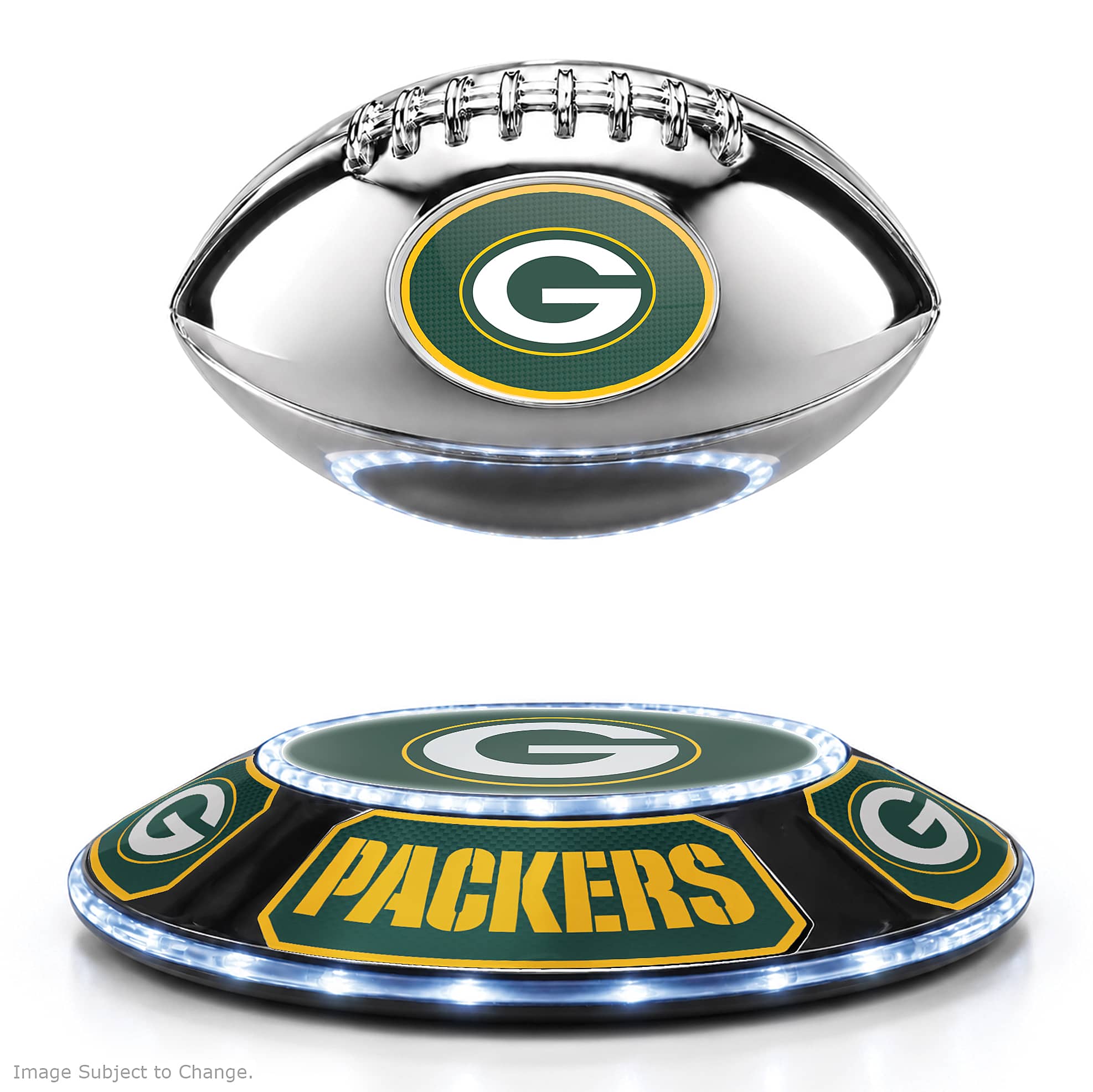 Green Bay Packers Illuminated Levitating NFL Football