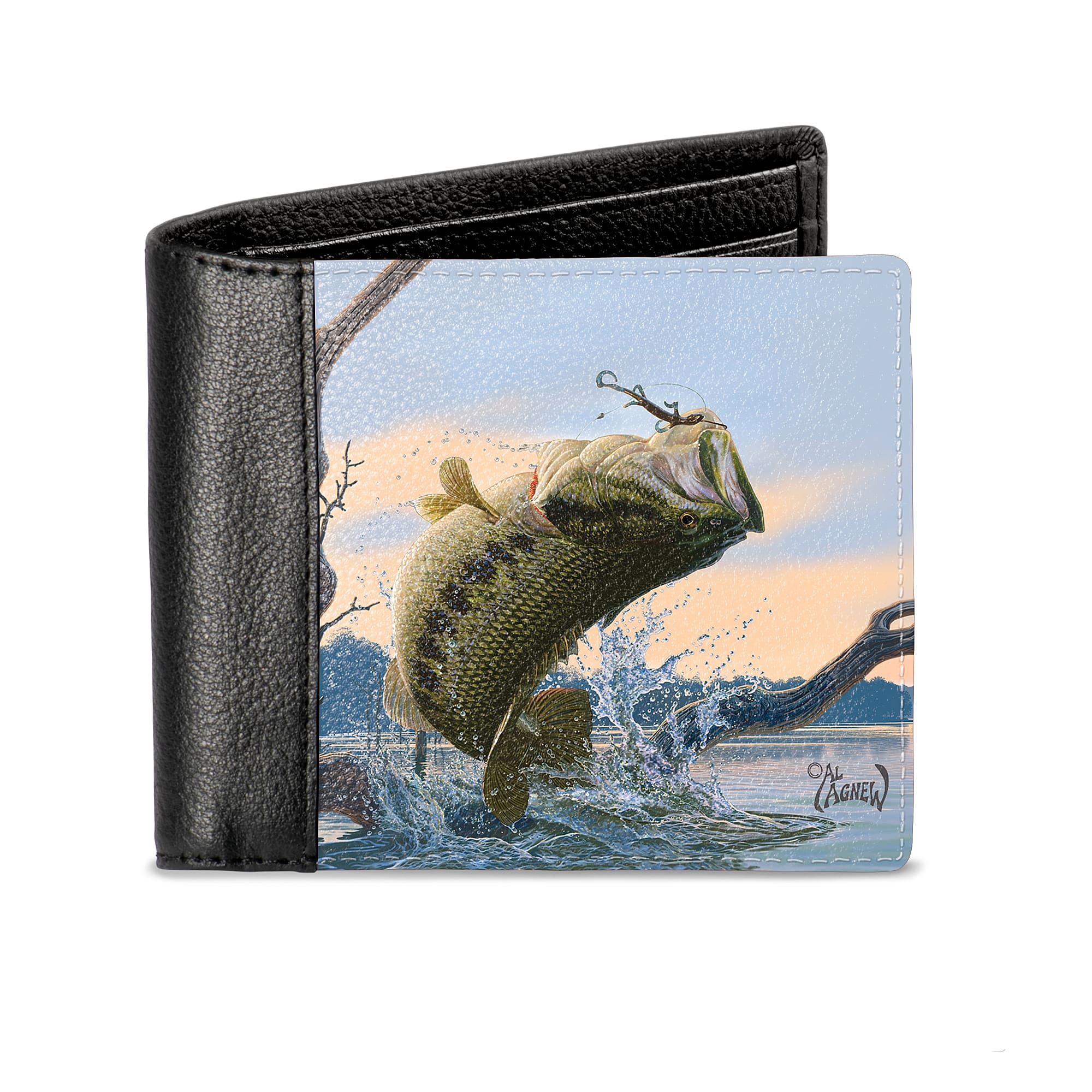 Al Agnew Bragging Rights Bass Fishing Mens Genuine Leather Wallet With ...