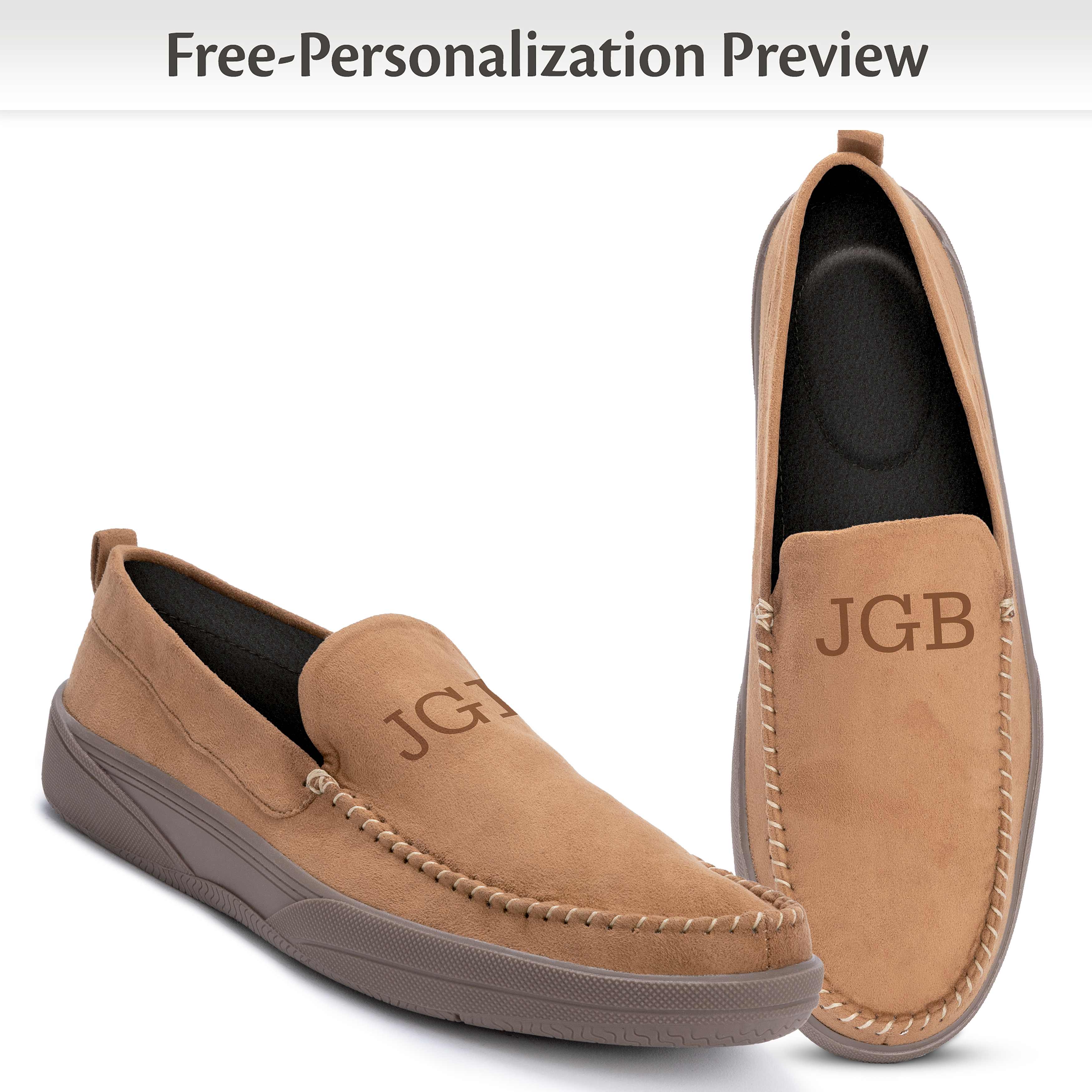 Mens Faux Suede Slip-On Shoes Personalized With An Embossed Image Of Up ...
