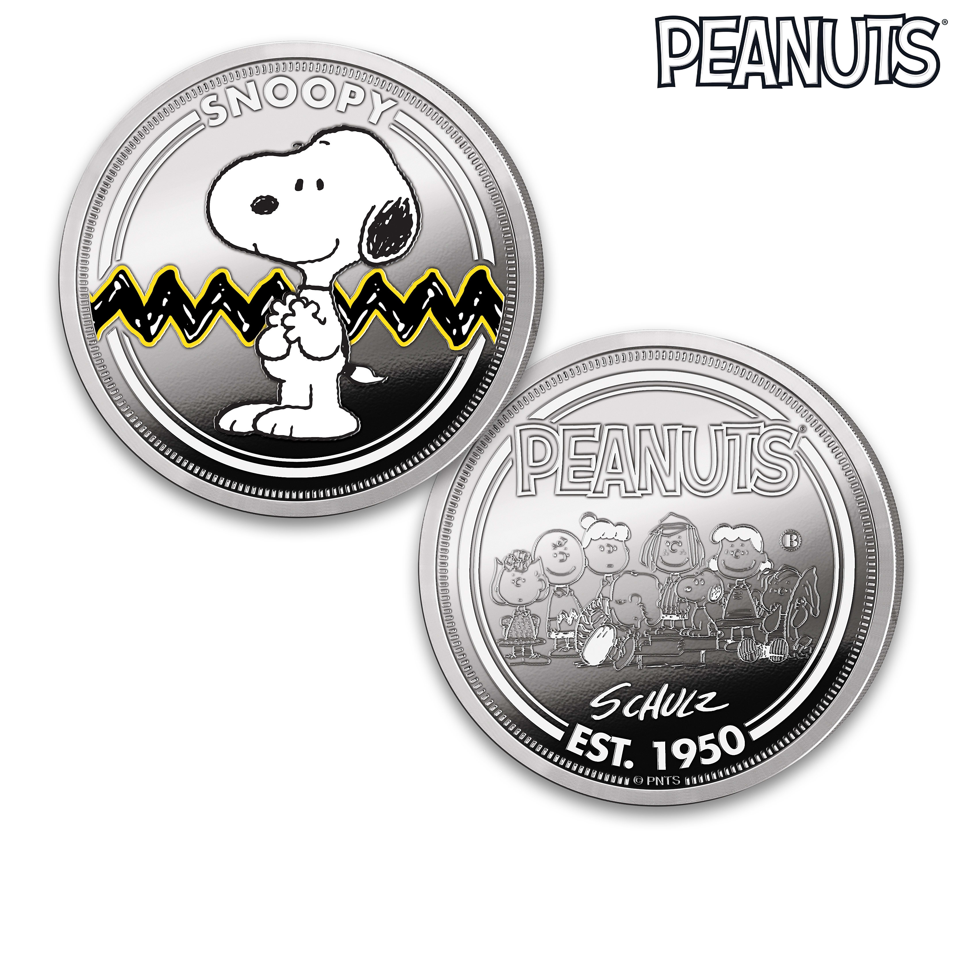The 70th Anniversary PEANUTS Tribute 99.9% Silver-Plated Proof Coin ...