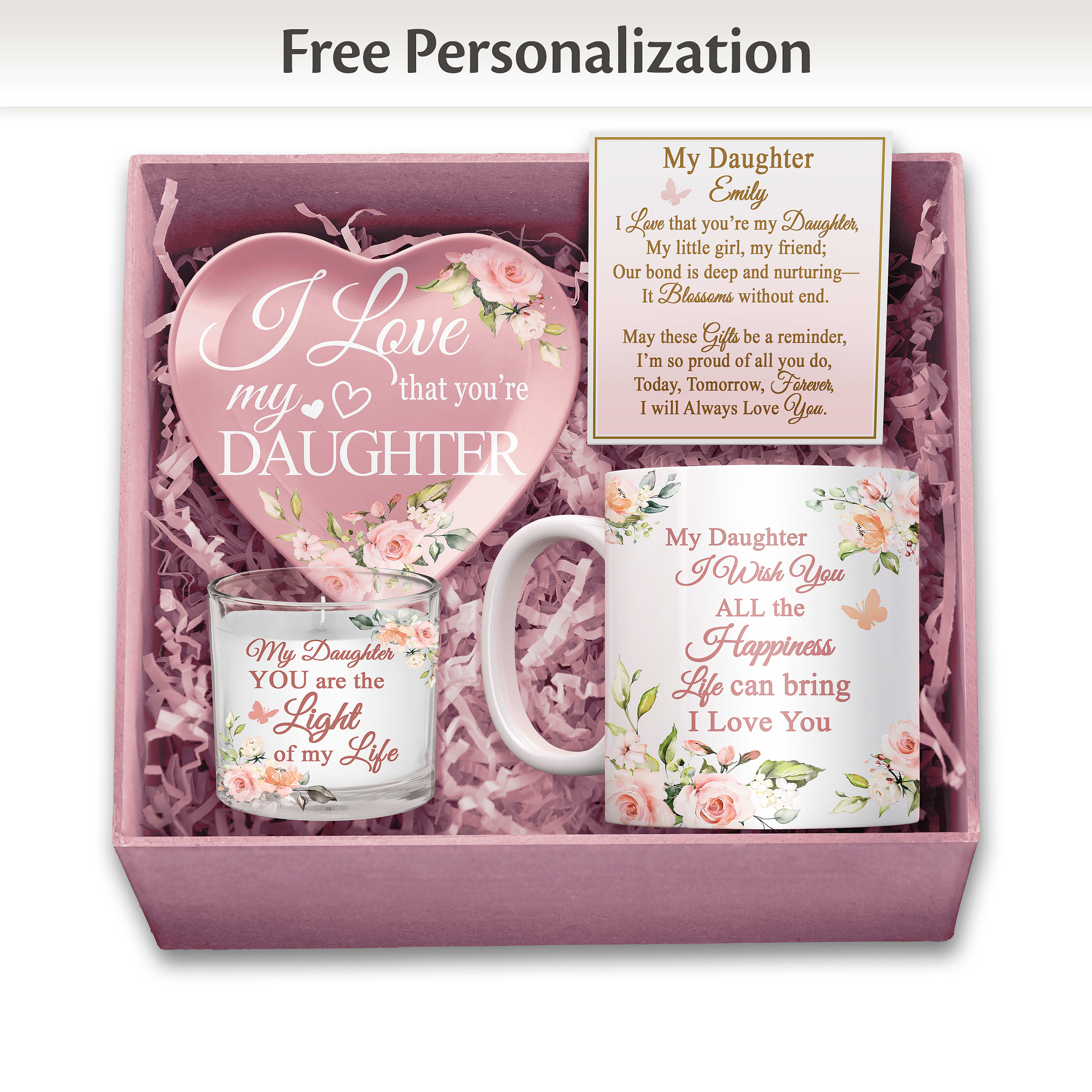 Daughter, I Love You Deluxe 4-in-1 Personalized Gift Box Collection ...