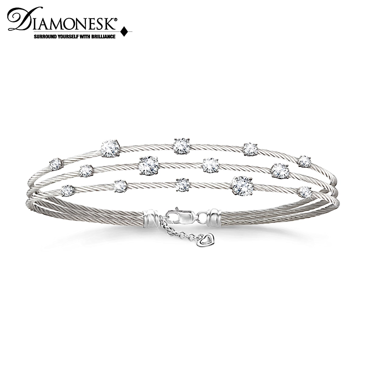 Starry Night Diamonesk Womens Twisted Cable Bracelet