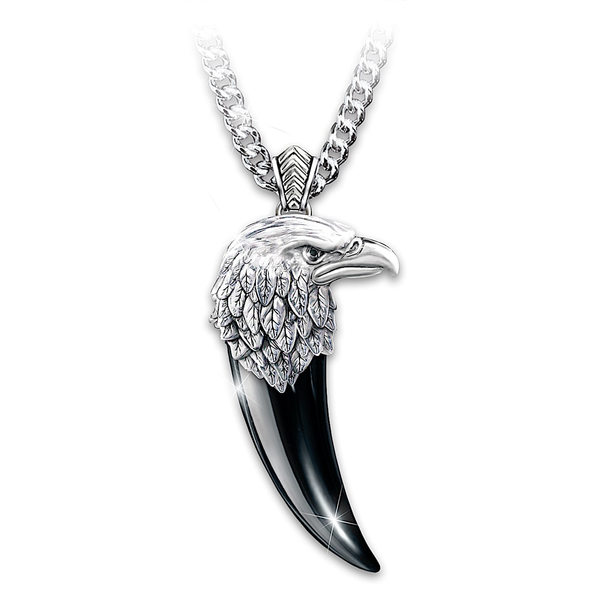Soaring Spirit Mens Sculpted Eagle Talon Pendant Necklace