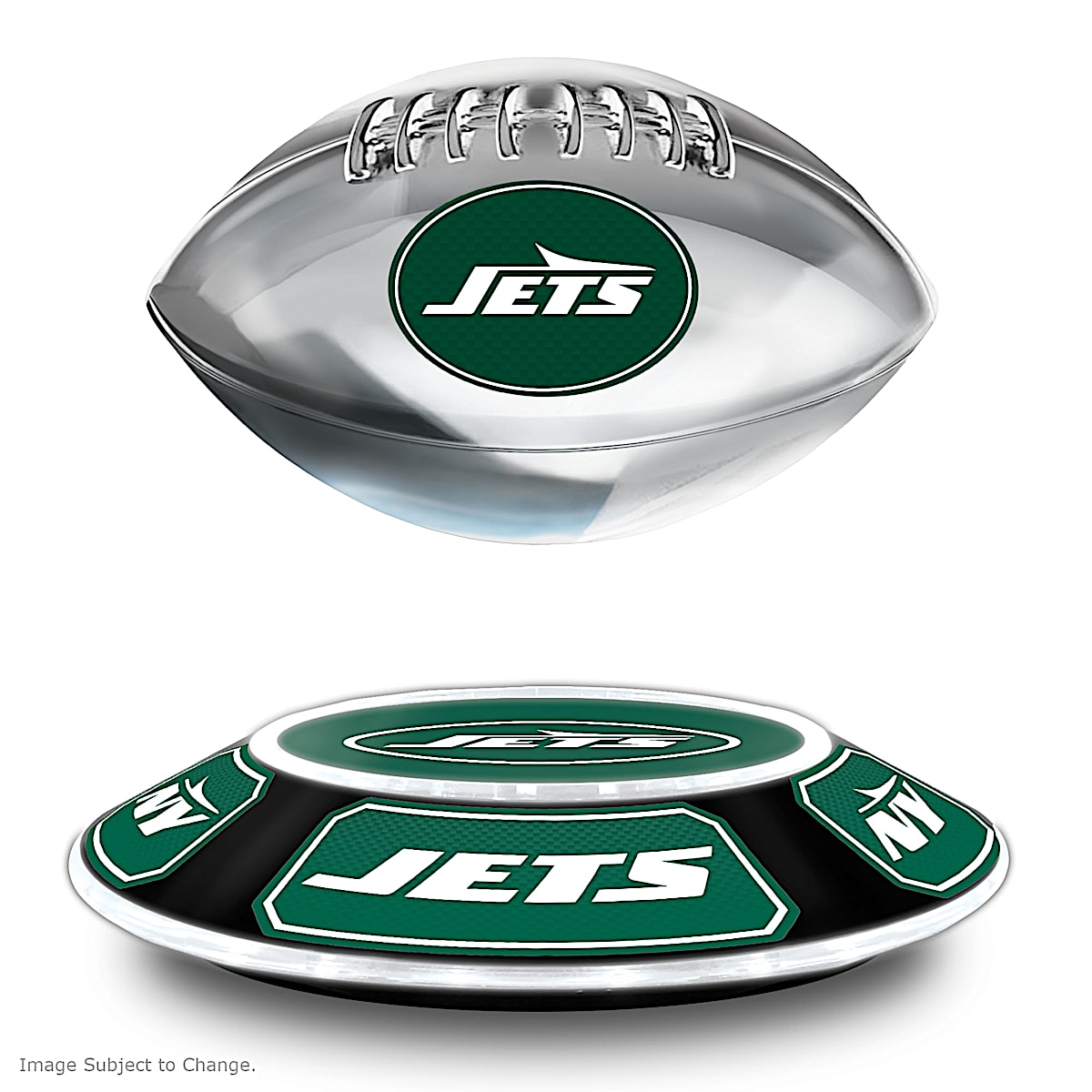 New York Jets Levitating NFL Football Sculpture – Spins And Lights Up ...