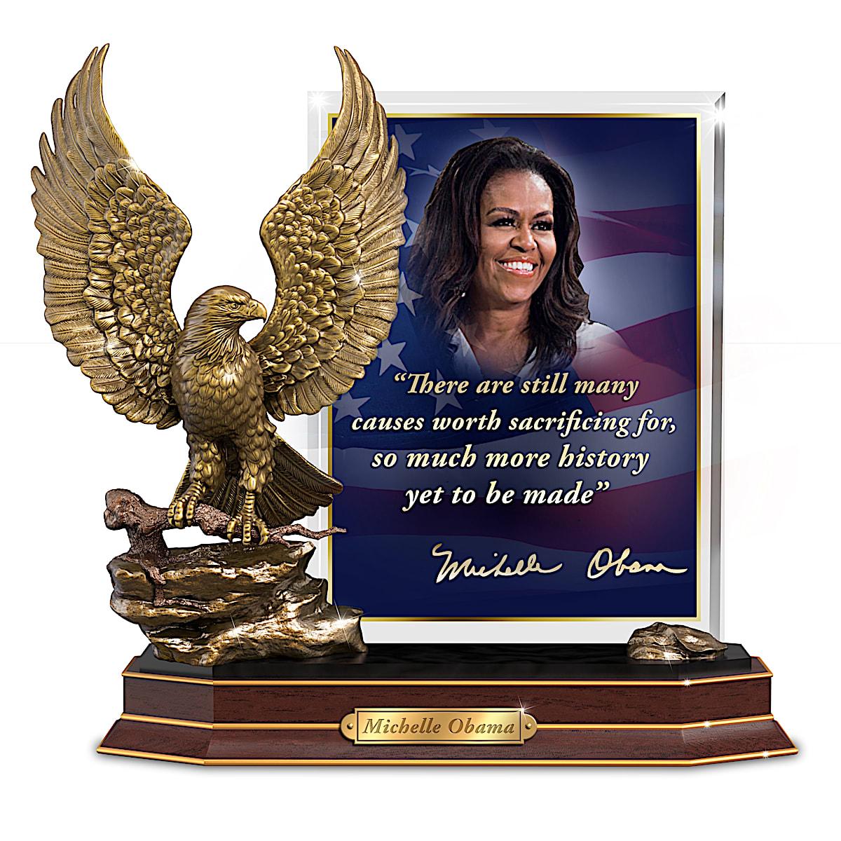 First Lady Michelle Obama Sculpture Featuring A Laser-Engraved Message ...