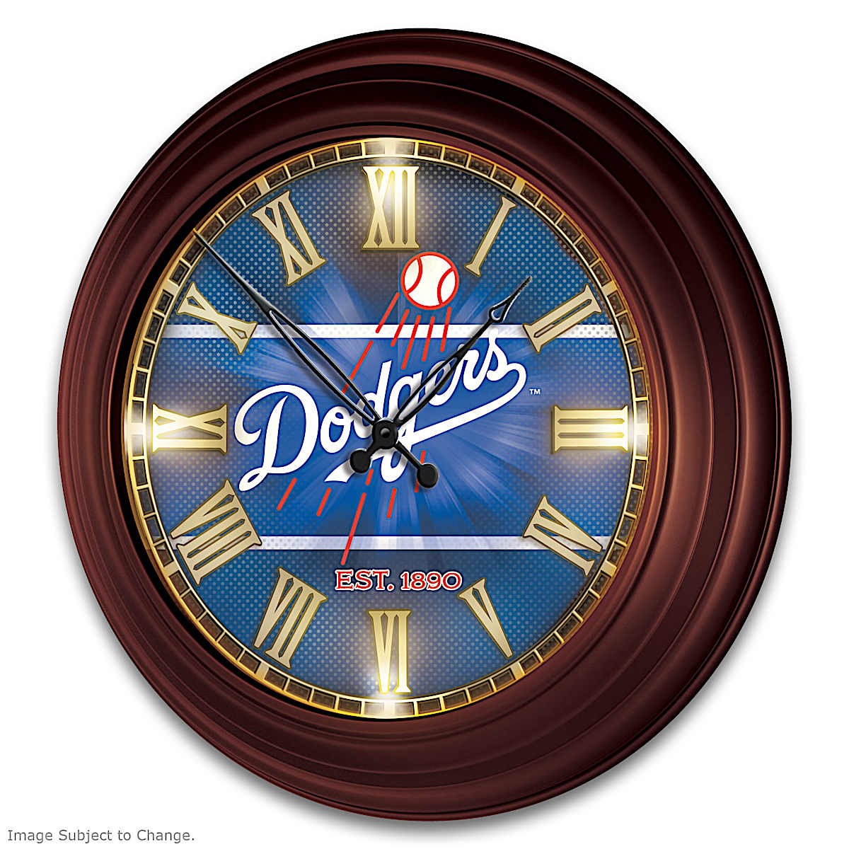 Los Angeles Dodgers MLB Outdoor Illuminated Atomic Wall Clock Featuring ...