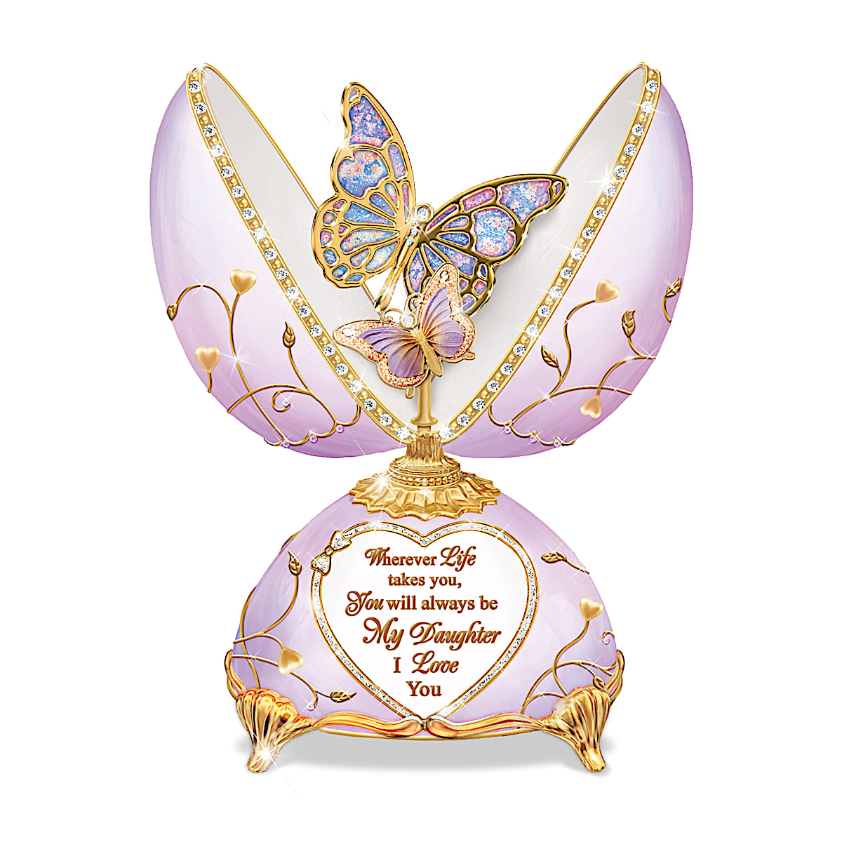 Daughter, Wherever Life Takes You Porcelain Faberge-Inspired Egg-Shaped ...