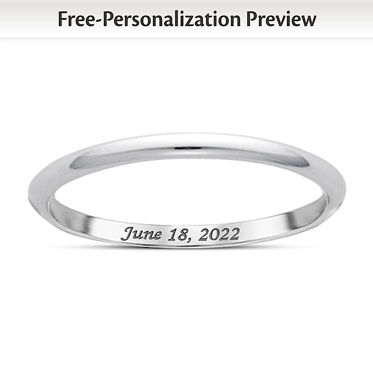 A Love Like No Other Womens Romantic Platinum Plated Wedding Ring ...