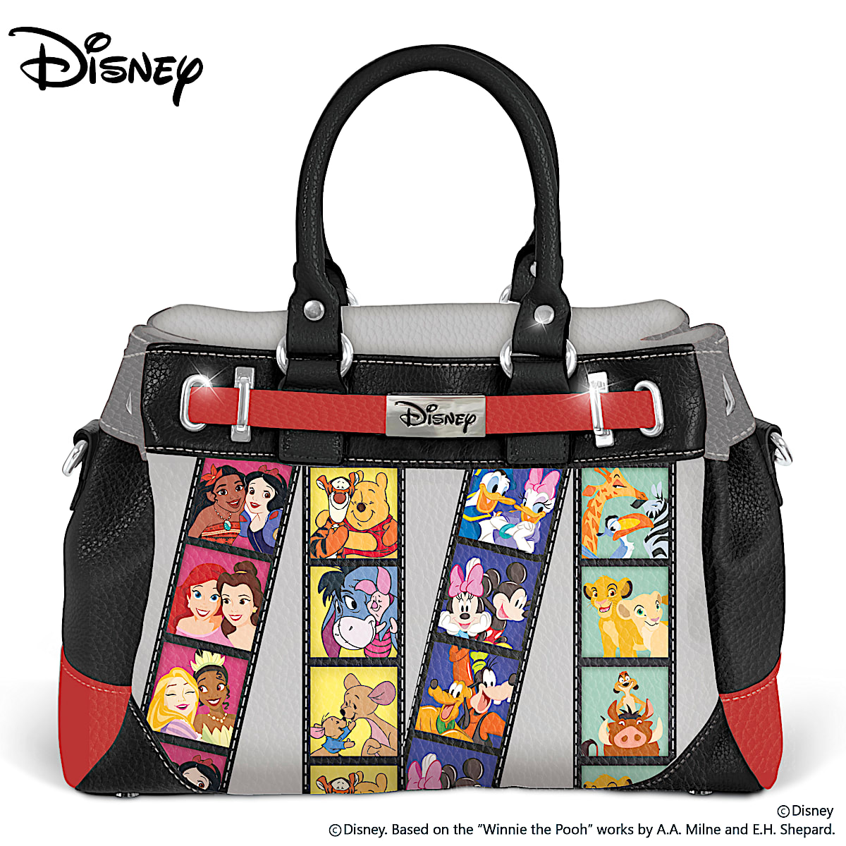 Disney Friends Photo Booth Fun Womens Faux Leather Handbag Adorned With ...