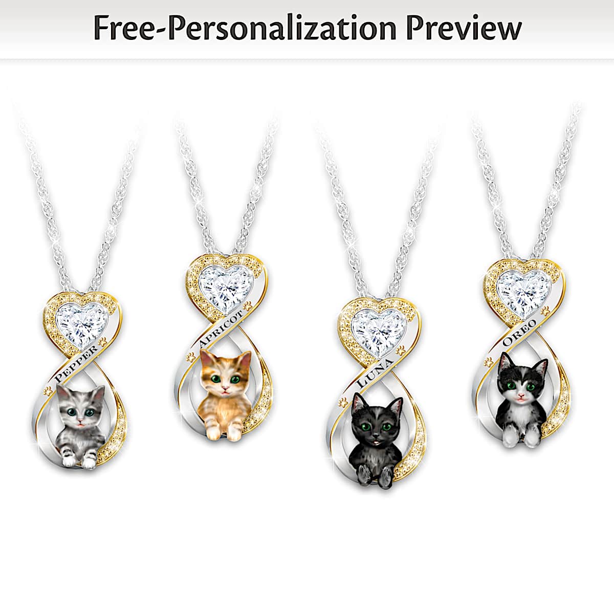 Infinity Cat Necklace – Personalized Pendant Of Your Favorite Cat Breed