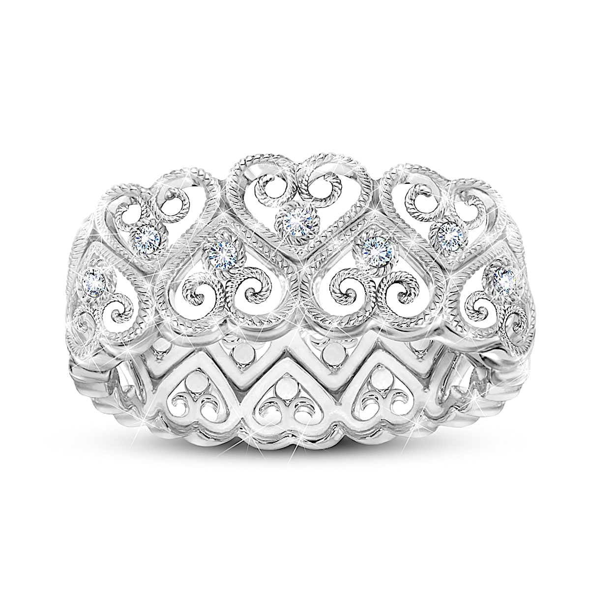 Womens Stacking Rings Featuring An Interlocking Design With Sculpted ...