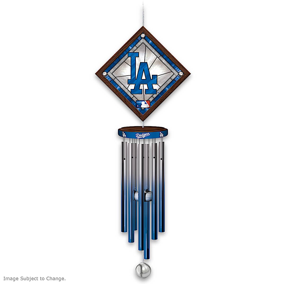 Los Angeles Dodgers MLB Wind Chime With Team Name, Logo, Colors And 8 ...