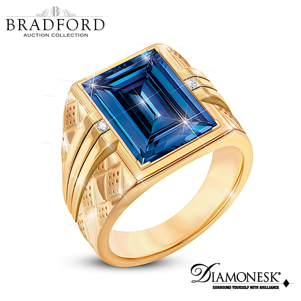 3.5 CTW Diamonesk Ring Inspired by The Rockefeller Sapphire