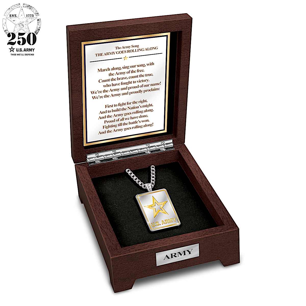 Stainless Steel Dog Tag Pendant With 24K Gold Ion-Plated Accents And ...