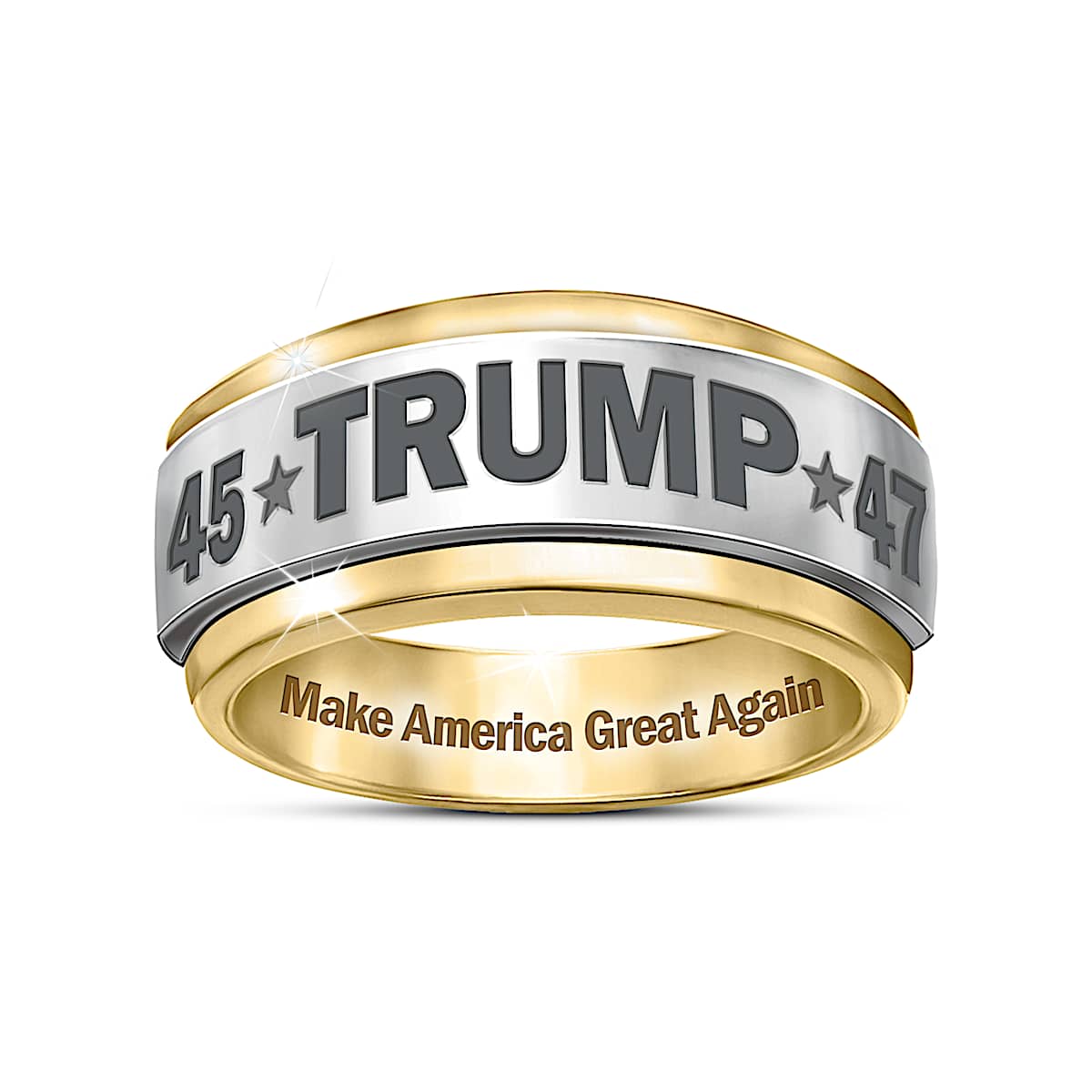 President Donald Trump Stainless Steel Spinning Ring Etched With TRUMP ...