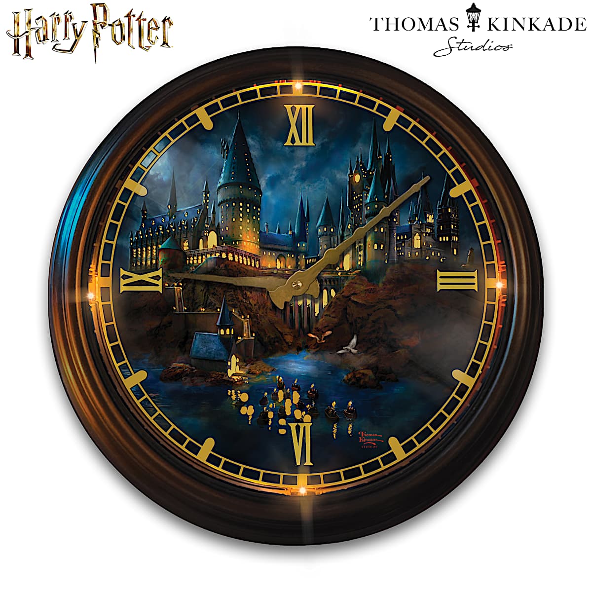HARRY POTTER 14 Atomic Wall Clock Adorned With Art Of HOGWARTS Castle ...