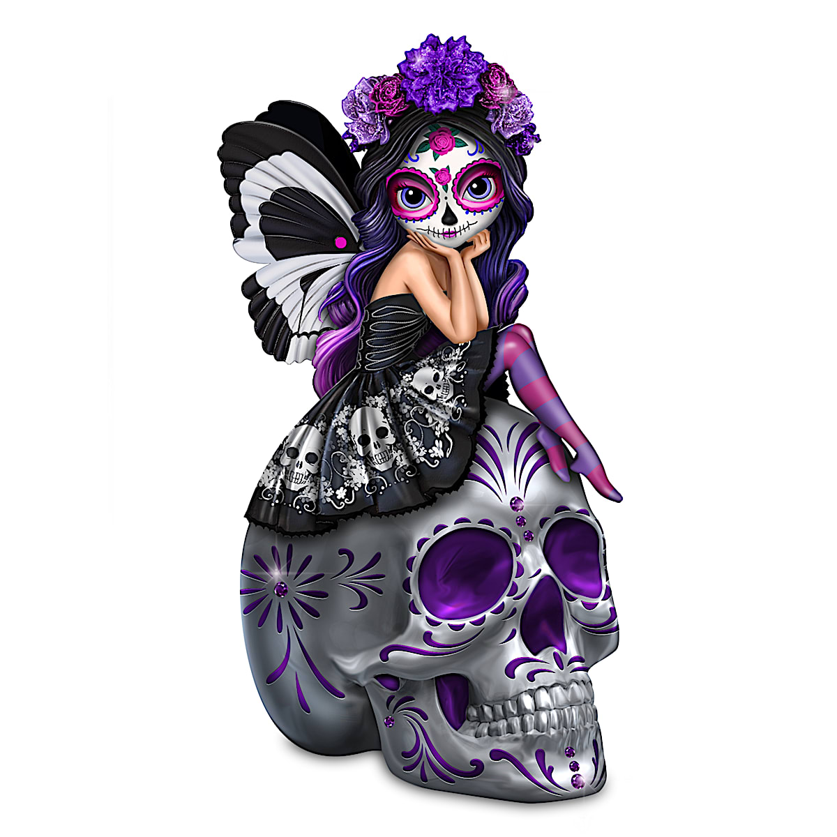 Jasmine Becket-Griffith Spirit Of The Dearly Loved Glow-In-The-Dark Sugar Skull Figurine