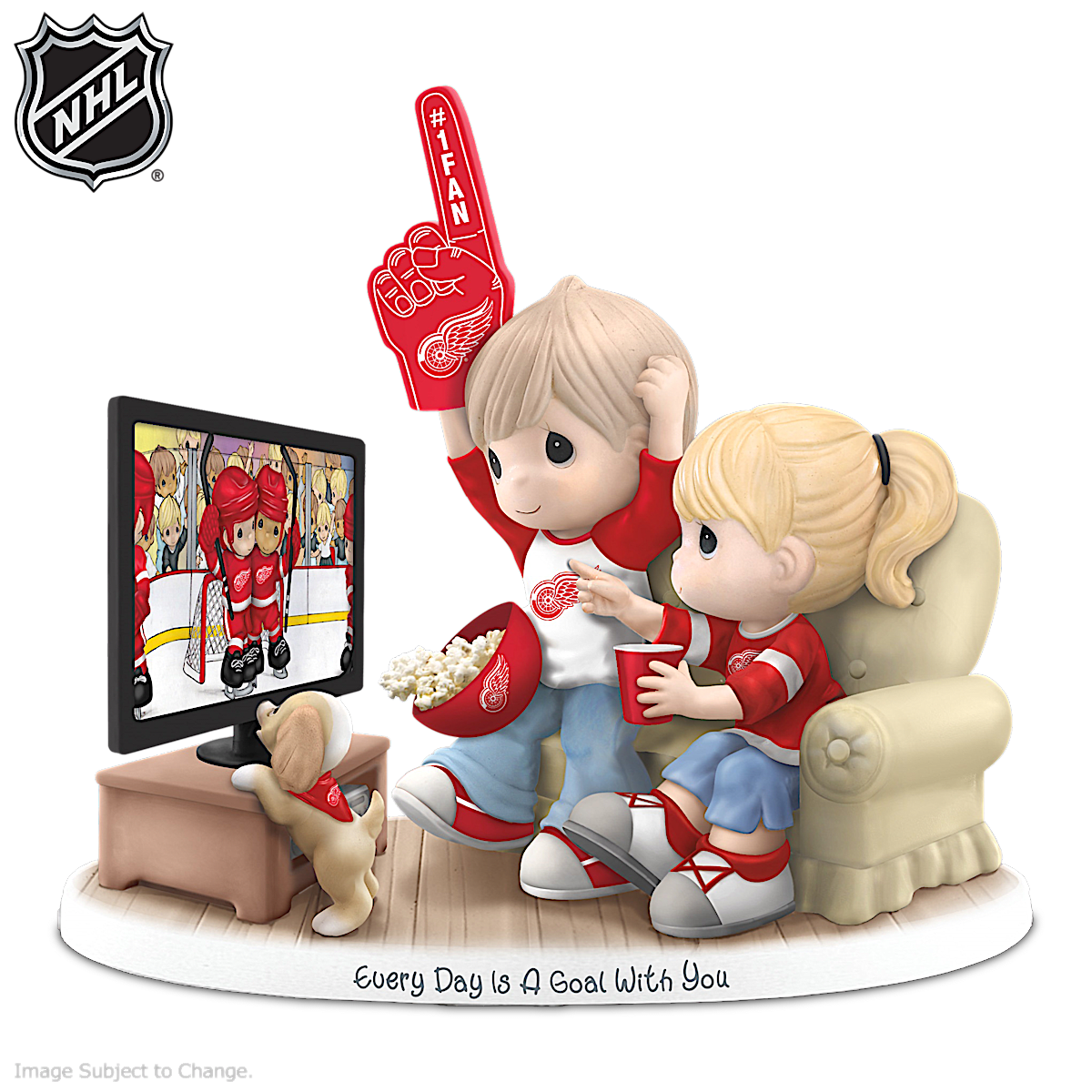 Detroit Red Wings® Hand-Painted NHL® Figurine With 2 Sweethearts ...