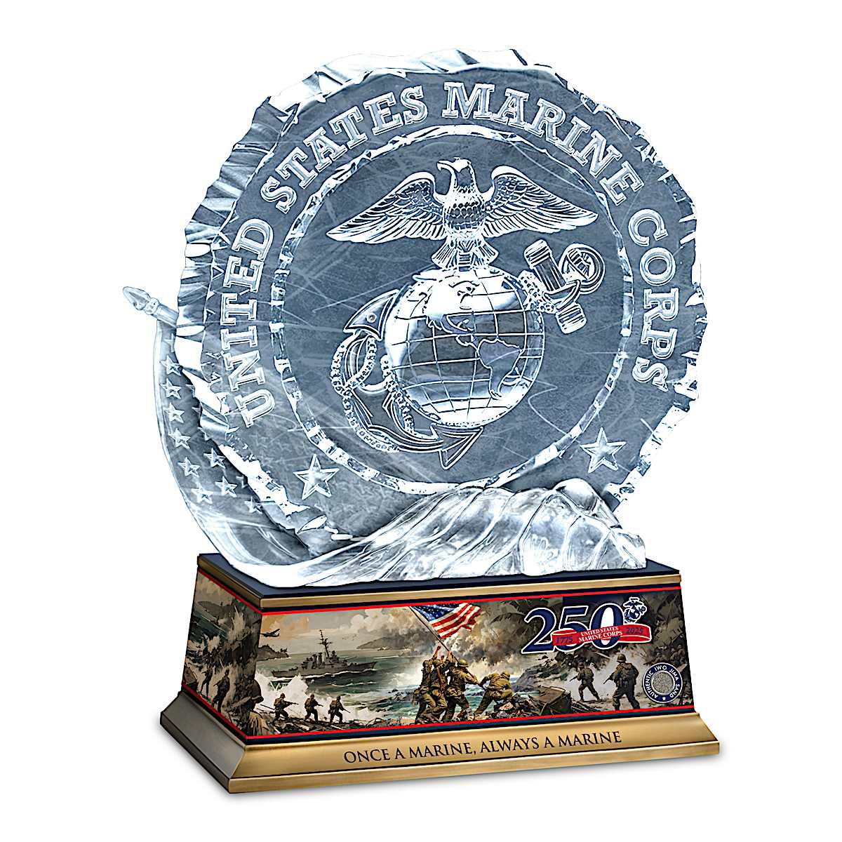Illuminated U.S. Marine Corps Ice Carving-Inspired Sculpture In Honor ...