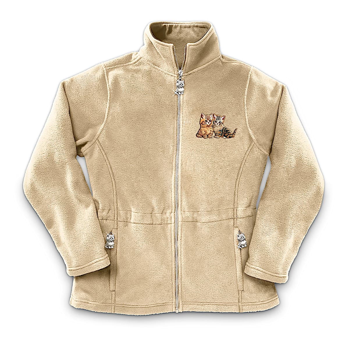 Kitten Comfort Fleece Jacket With Cat Art