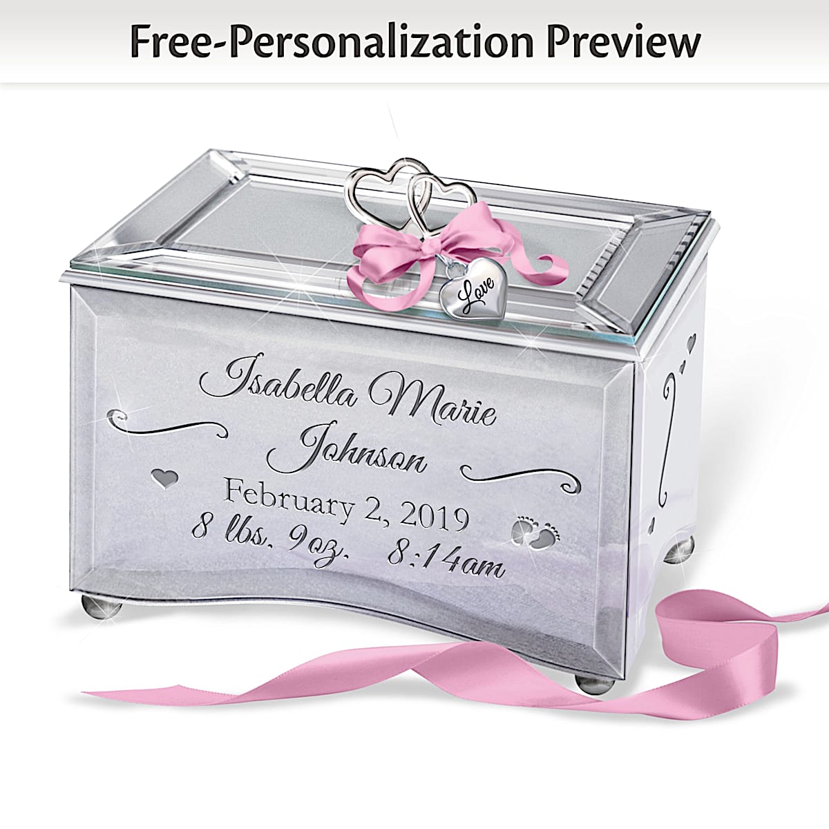 Newborn Baby Bundle Of Joy Personalized Bevel-Edged Mirrored Keepsake ...