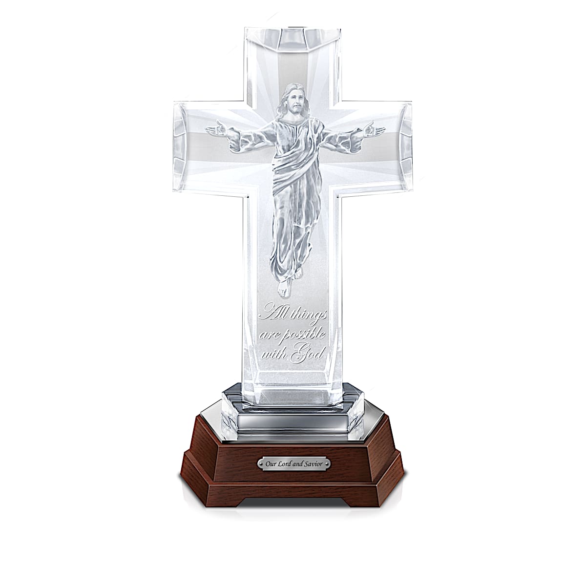 Illuminations Of The Lord Light Up Glass Cross Collection