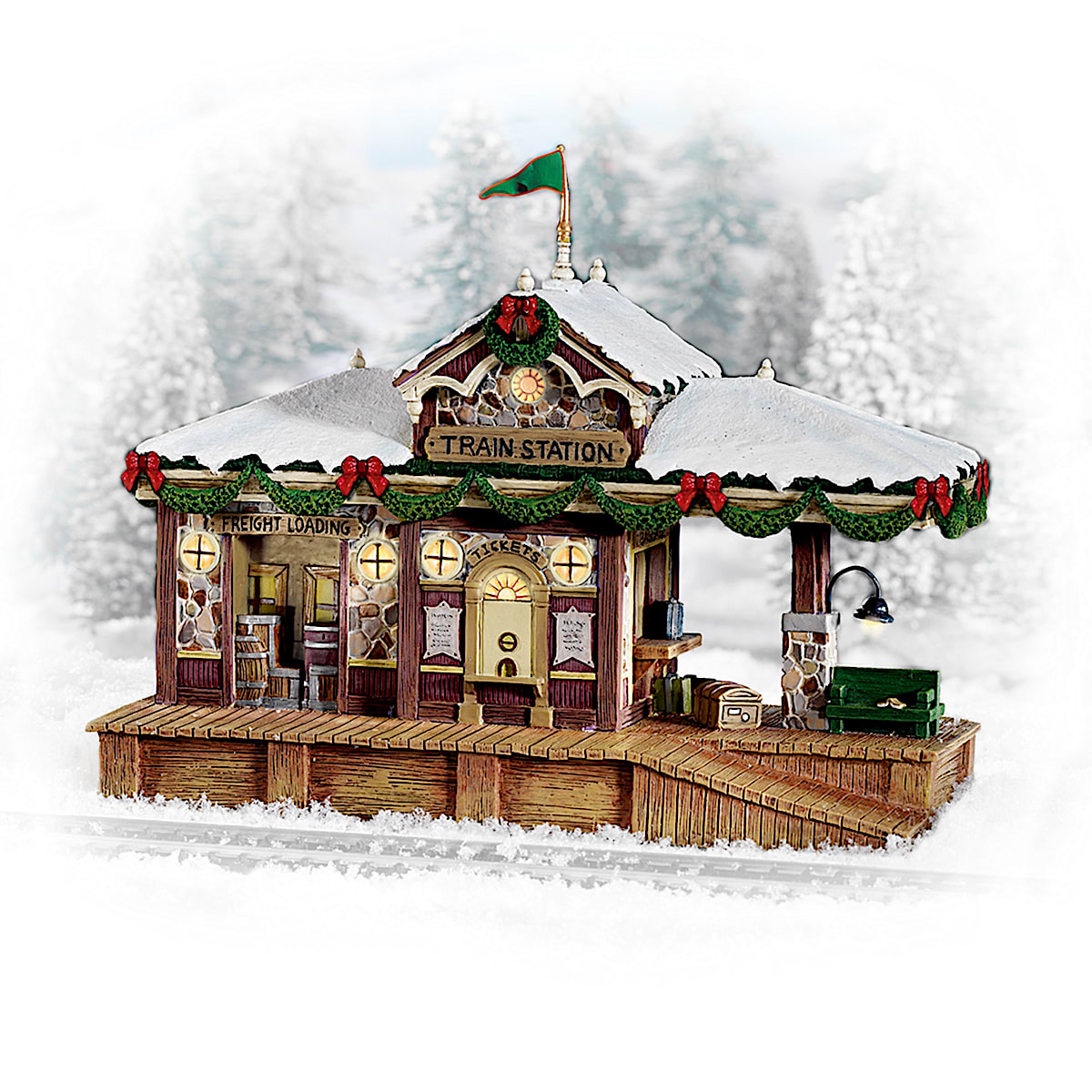 Christmas Train Station Railroad Accessory Collection