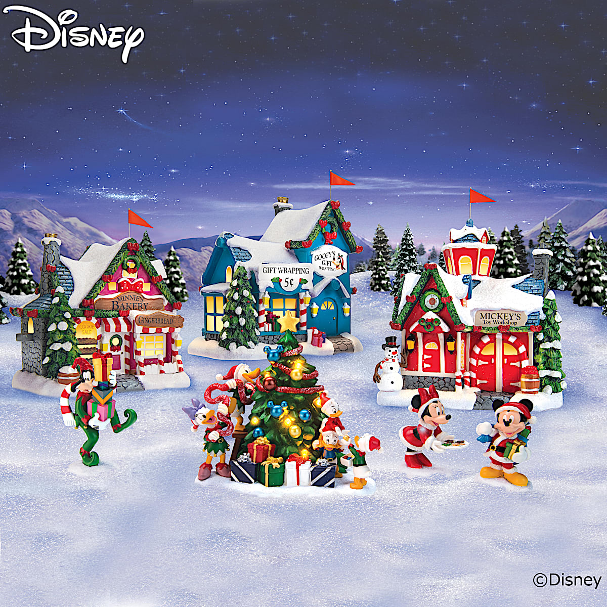 Disney Very Merry Holiday Illuminated Christmas Village Collection That ...