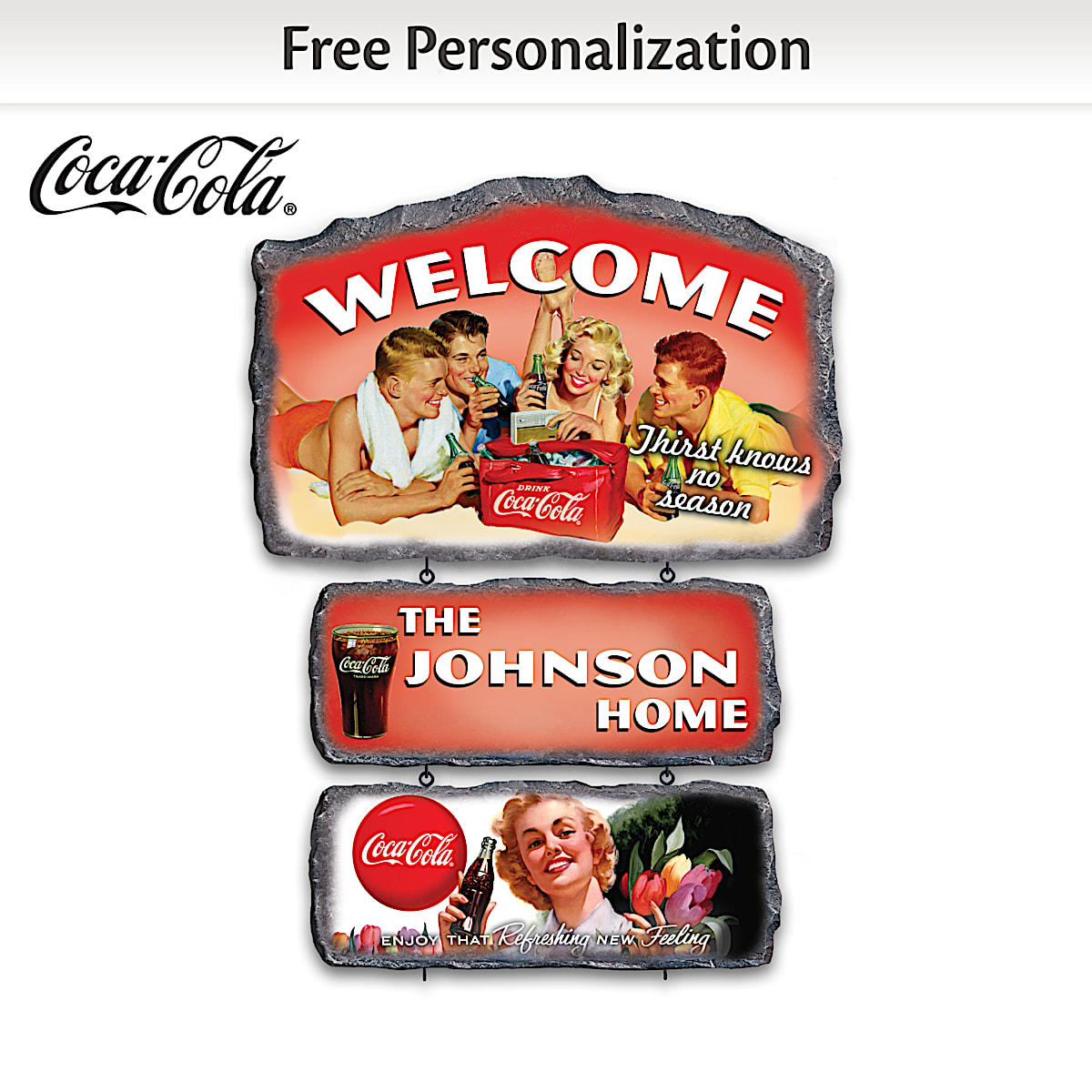 COCA-COLA Personalized Welcome Sign Collection Featuring Colorful ...