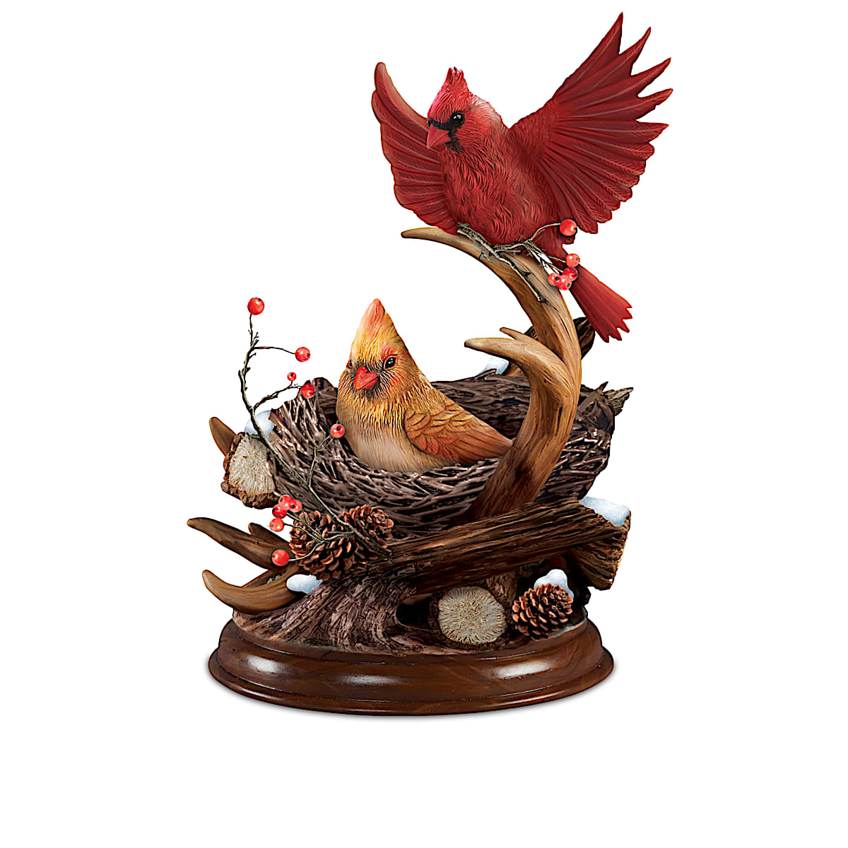 Natures Masterpieces Hand-Painted Songbird & Antler Sculpture ...