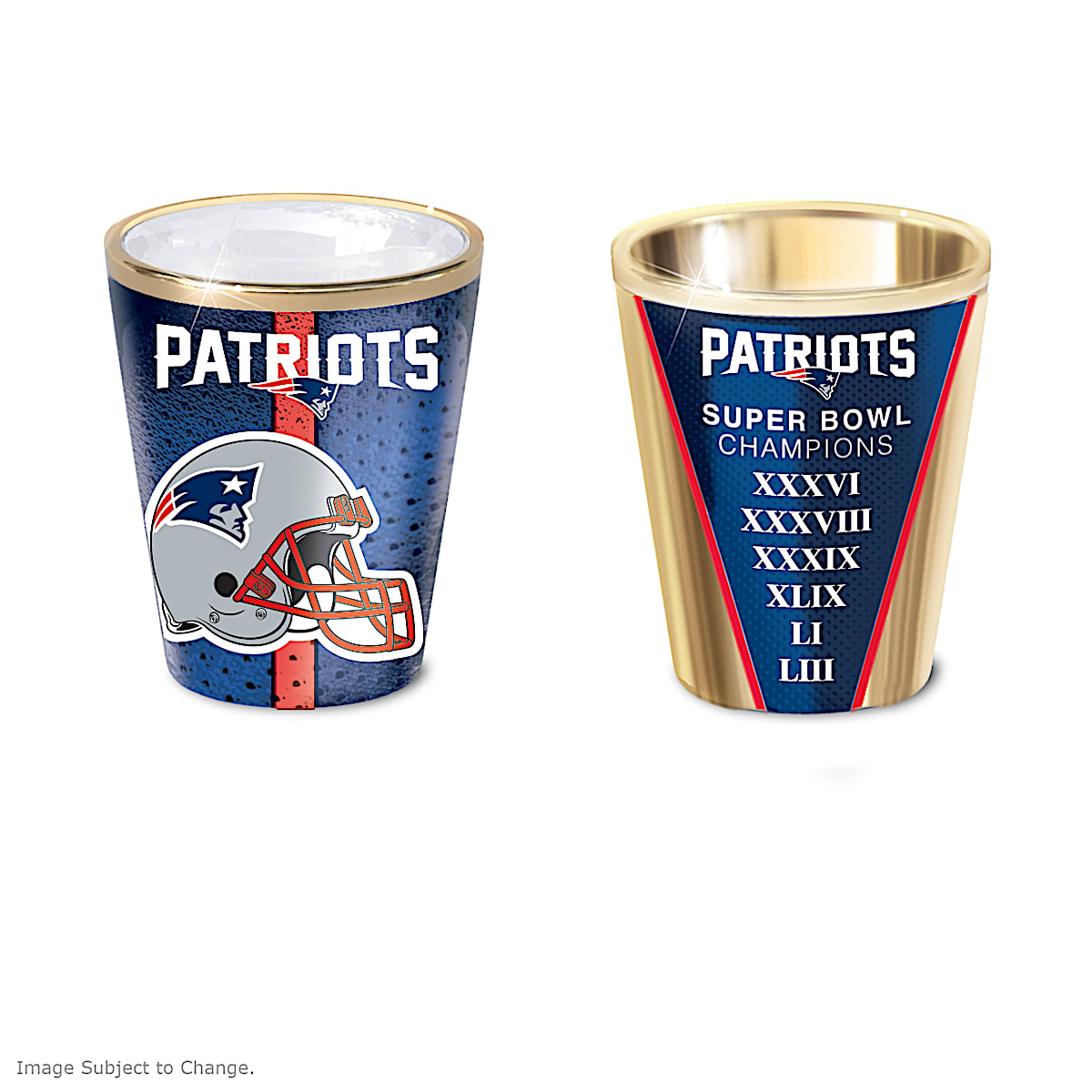 New England Patriots NFL Shot Glass Collection Featuring TeamColors And ...