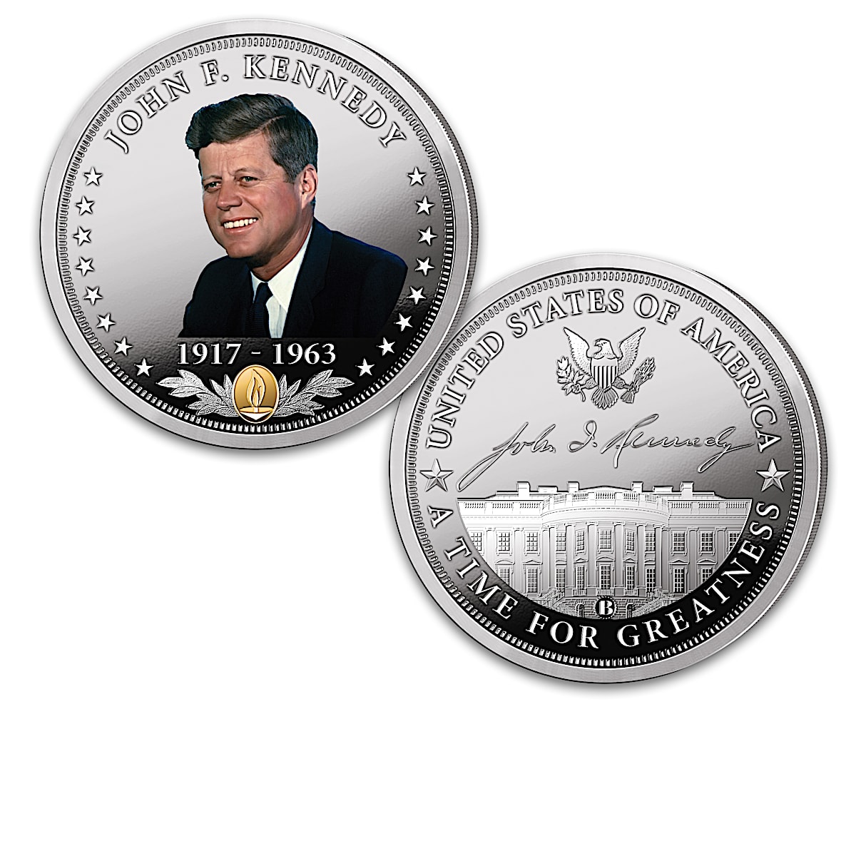 The John F. Kennedy Legacy 99.9% Silver-Plated Proof Coin Collection ...