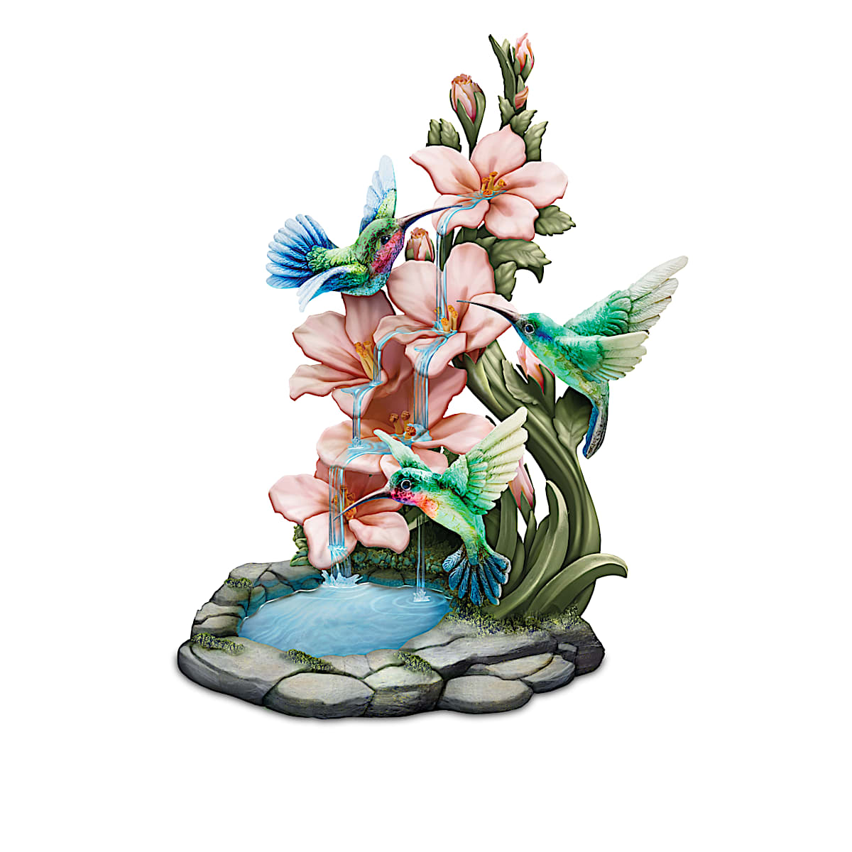Hummingbird Garden Illuminated Hand-Painted Sculpture Collection ...