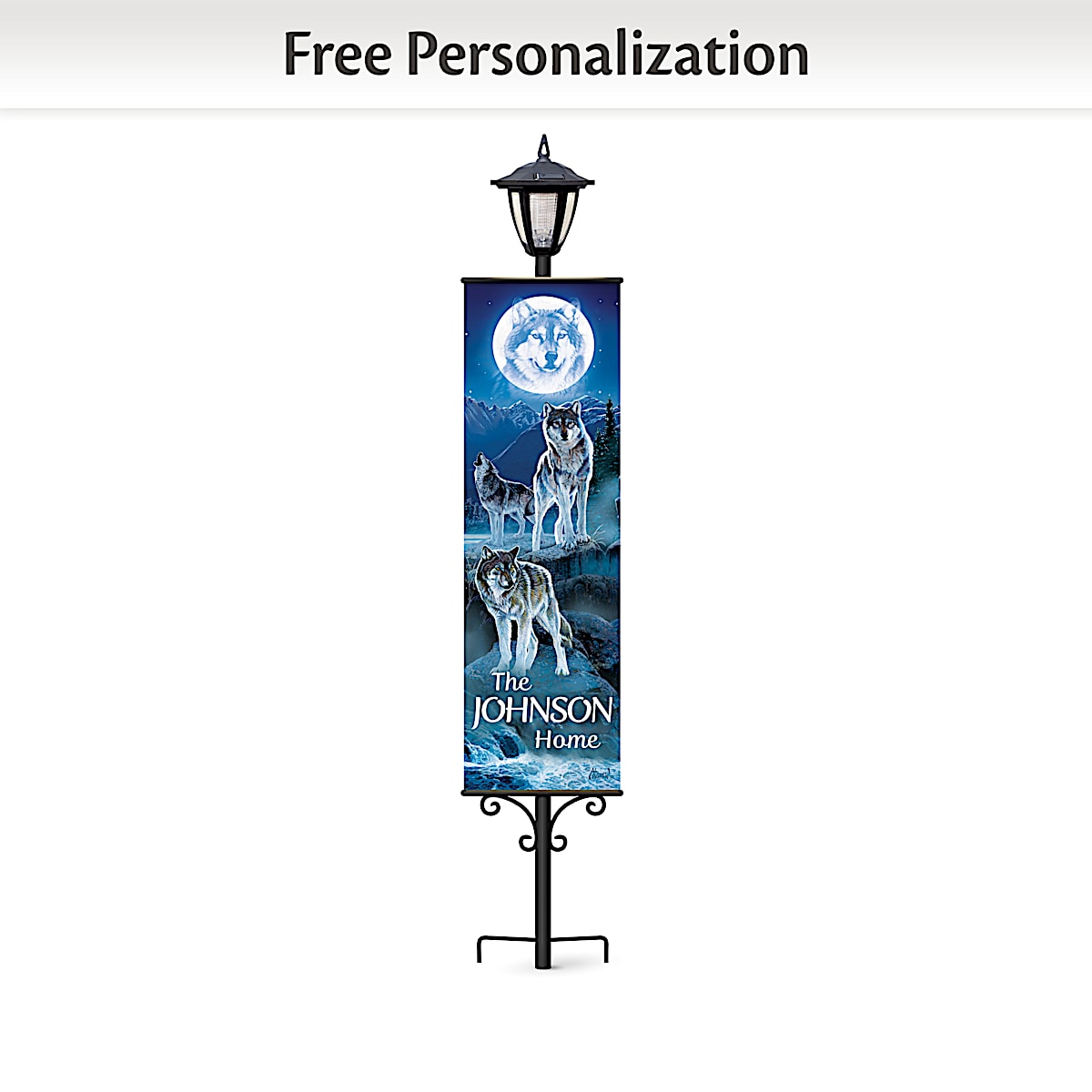 Seasons Of The Wolf Welcome Banner Collection Featuring A Lamppost With ...