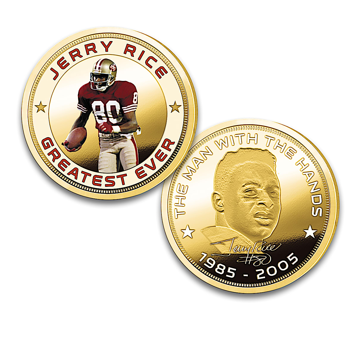 Jerry Rice Golden Brass Tributes Adorned With Images Of The Hall Of ...