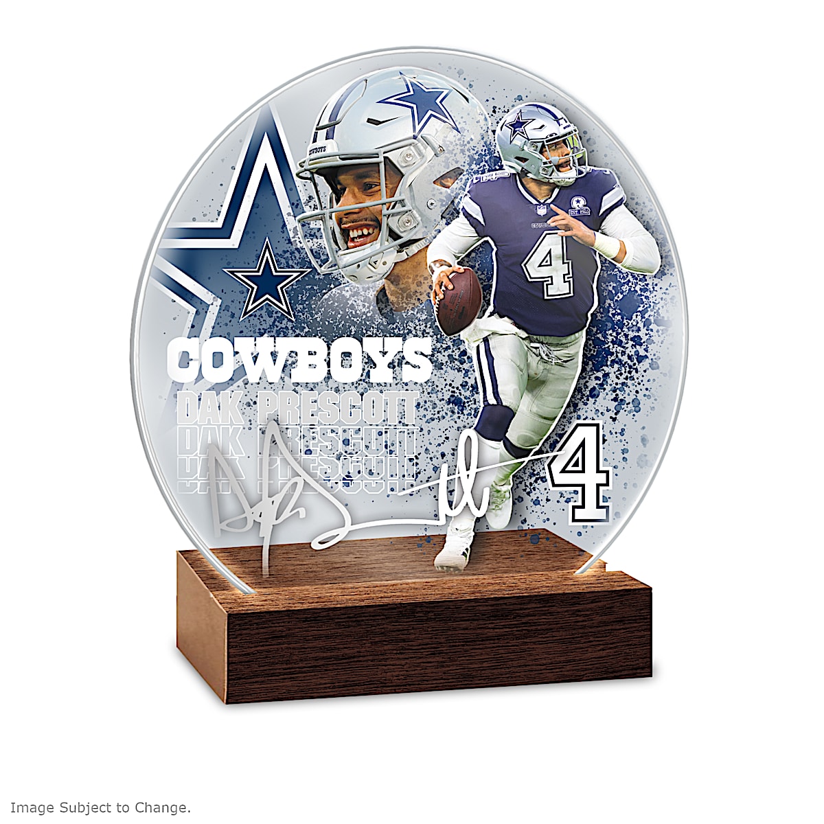 Dallas Cowboys NFL Illuminated Glass Art Sculptures With Team Colors ...