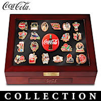 The Ultimate COCA-COLA Pin Collection With Tabletop Case