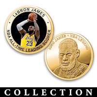 Los Angeles Lakers LeBron James NBA Bronze Bullion Coins With Images Of ...