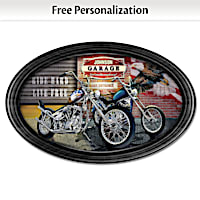 Handcrafted Freedom Rider Personalized Oval Collector Plate