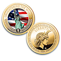 Statue Of Liberty 24K Gold-Plated Proof Coin Collection Featuring ...