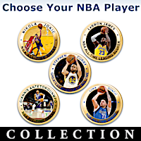 NBA Golden Bronze Bullion Coin Collection Featuring Color Images Of NBA ...