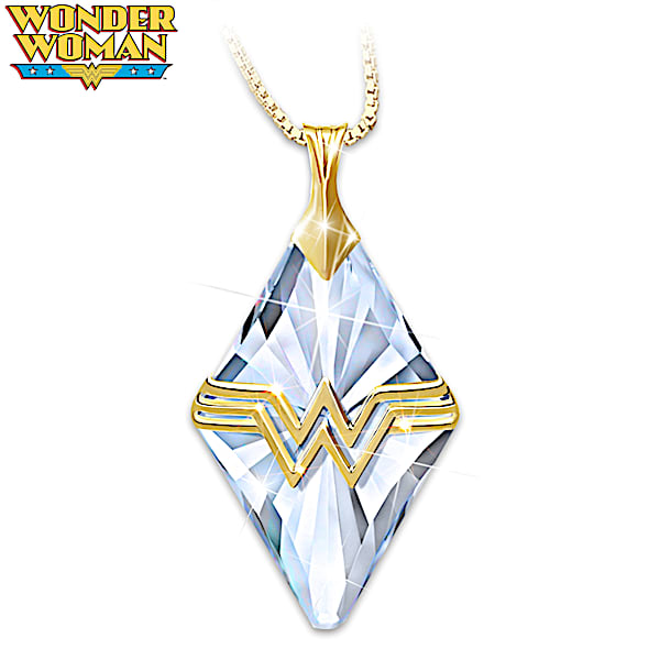 18K Gold Plated I Am Wonder Woman Pendant Necklace
