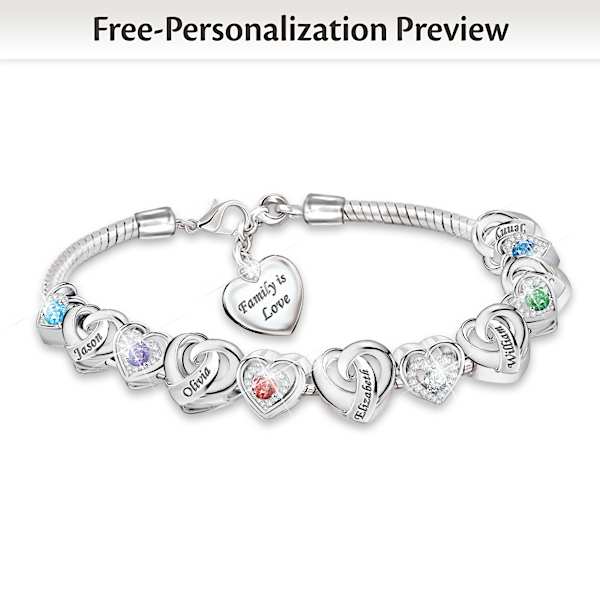 Personalised heart charm bracelet store