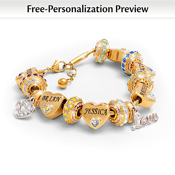 Forever in a mother's heart personalized bracelet store